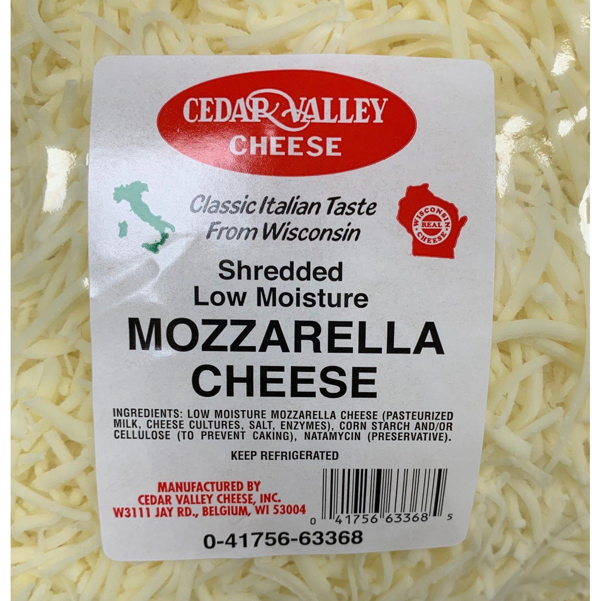Mozzarella Cheese Shredded- 5lb Bag- Per Bag – 495 EXPRESS FOODS